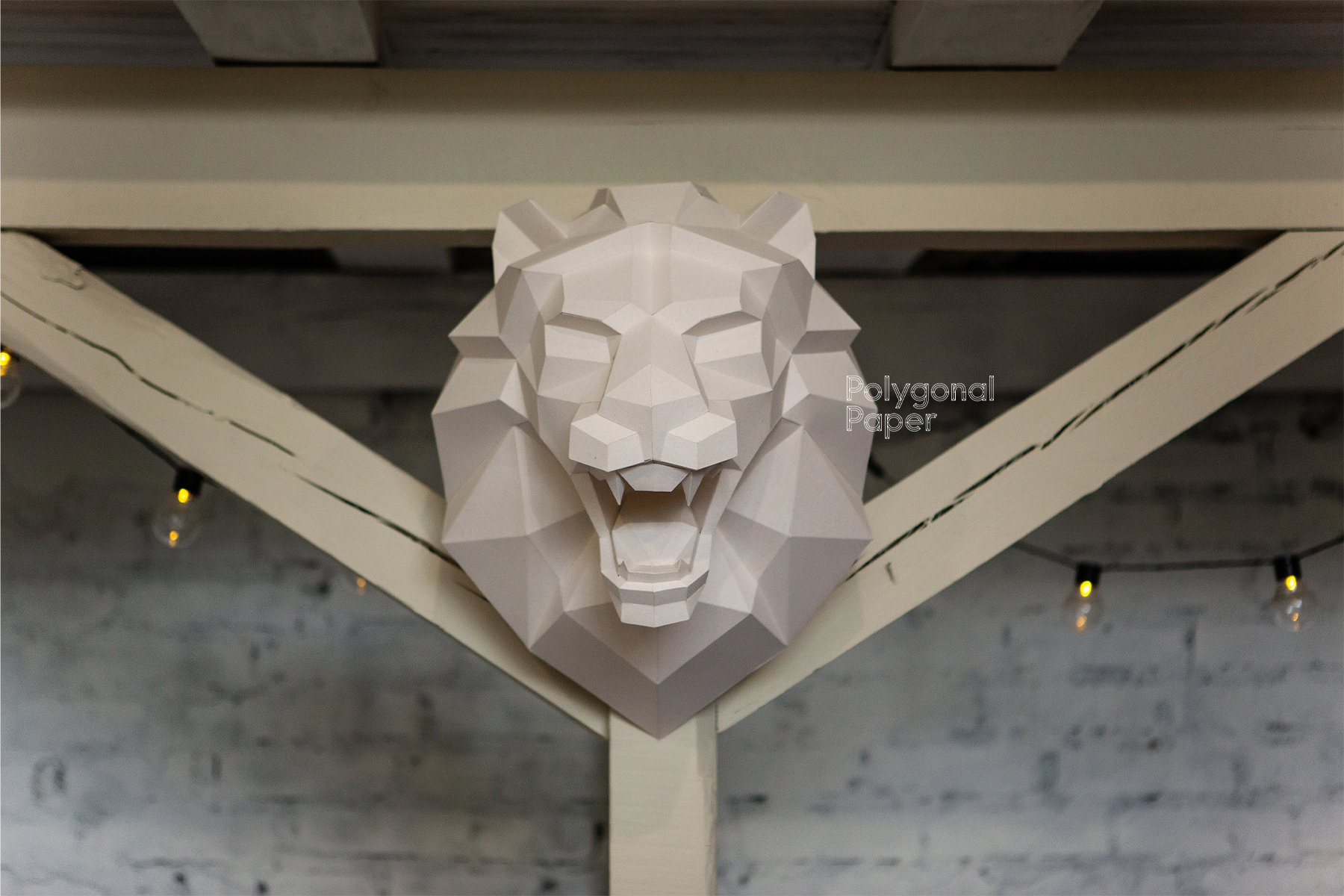 Roaring Lion Head: Paper Craft Template for Making Low Poly - Etsy ...
