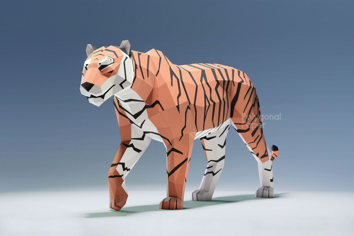 Tiger: Digital Files for Papercraft. Printable PDF Template - Etsy