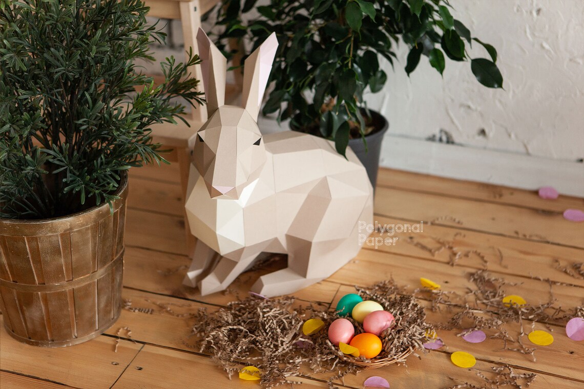 Rabbits: Digital Files for Papercraft. Printable PDF Template - Etsy