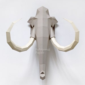 Mammoth Head: Digital Files for Papercraft. Printable PDF Template, DXF ...