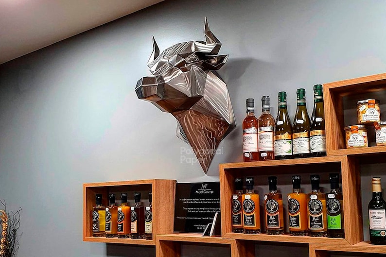 Bull Head: DIY Metal Wall Sculpture. DXF File for Assembly From Sheet ...