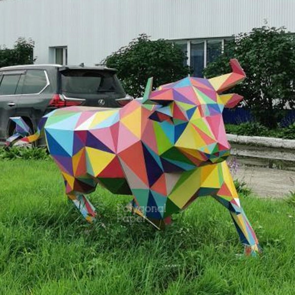 Geometric Bull Sculpture - Etsy