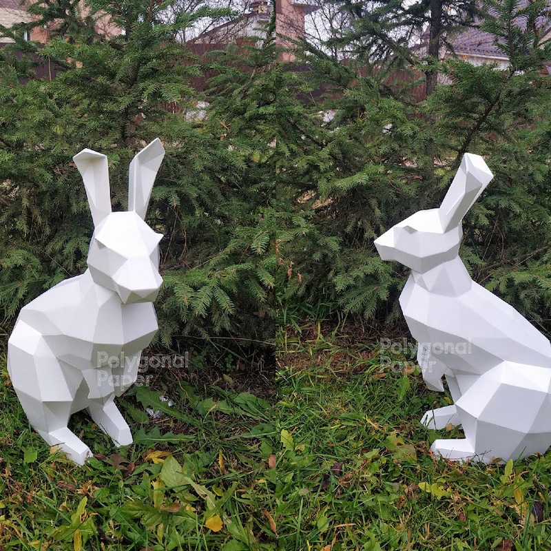 Geometric Rabbit - Etsy