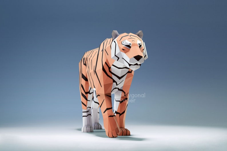 Tiger: Digital Files for Papercraft. Printable PDF Template - Etsy