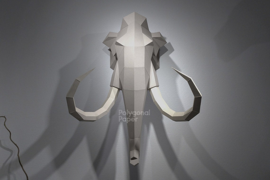 Mammoth Head: Digital Files for Papercraft. Printable PDF - Etsy