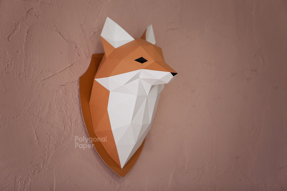 Fox Head: Digital Files for Papercraft. Printable PDF | Etsy