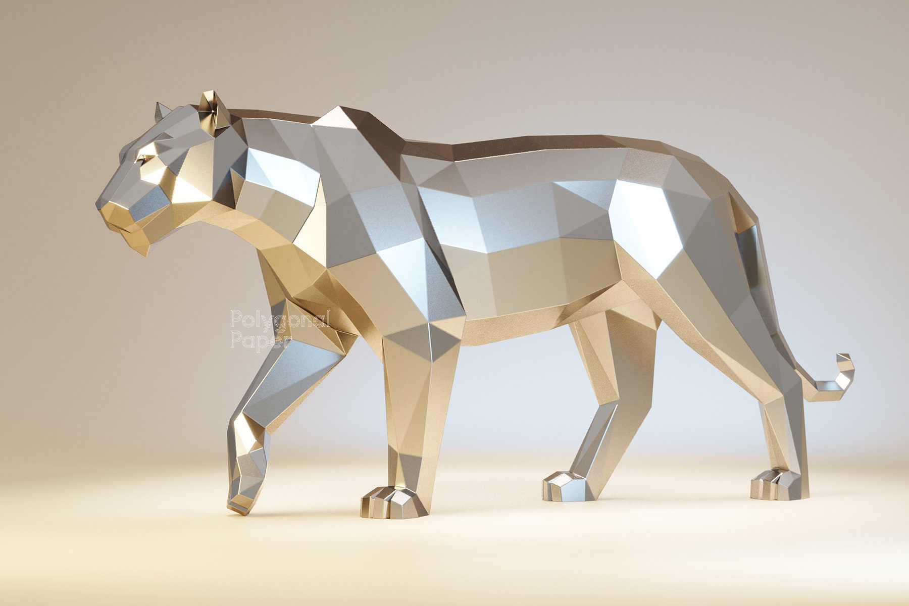 Tiger in DXF Format for Assembly from Metal. Template for Geometric ...