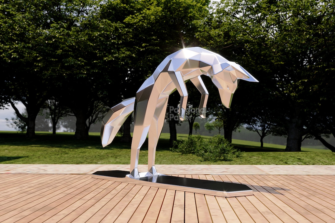 Jumping Fox in DXF Format for Assembly From Sheet Metal. - Etsy
