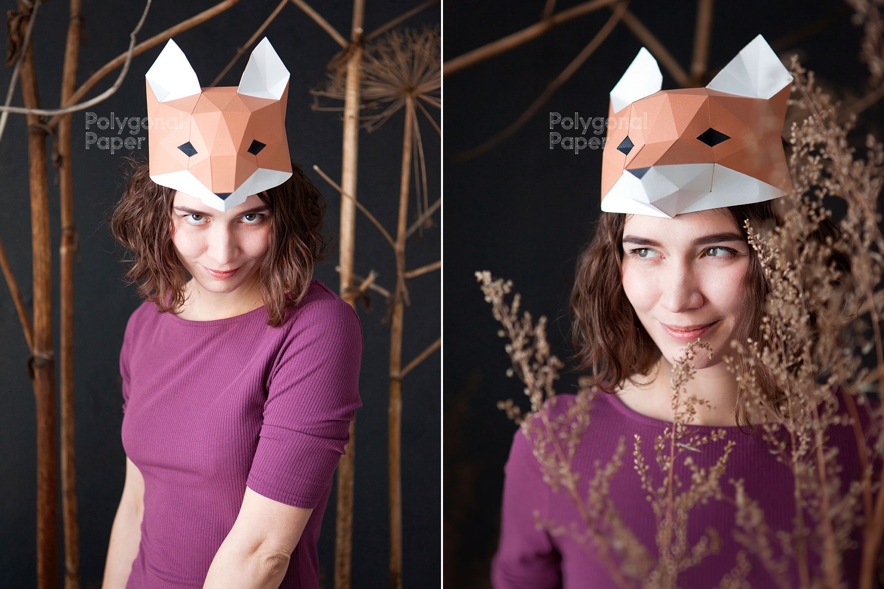 Fox Mask: Digital Files for Papercraft. Printable PDF - Etsy
