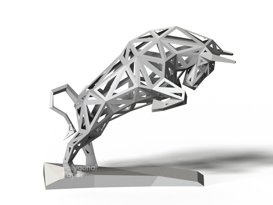 Glowing Bull in DXF Format for Assembly From Metal. Template - Etsy