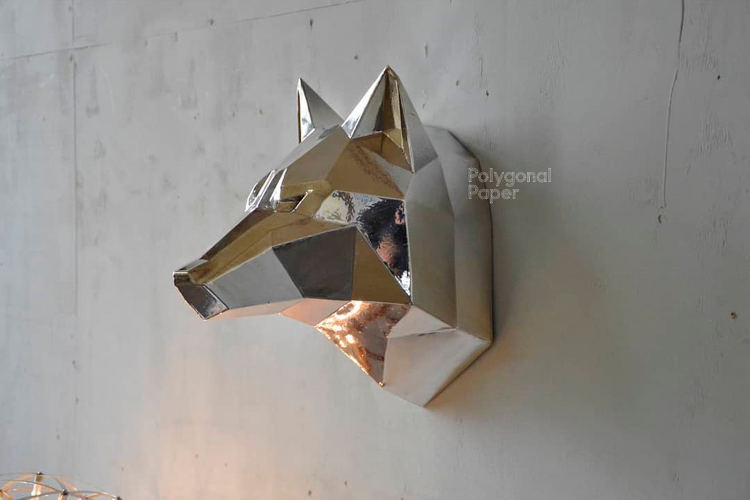DIY Metal Wolf Head Wall Sculpture: Laser Cut DXF Template (PDF Welding ...
