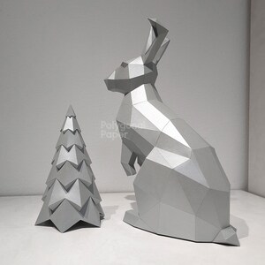 Rabbit L: Digital Files for Papercraft. Printable PDF Template, DXF ...