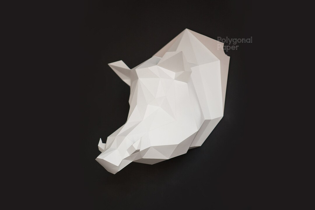 Boar Head: Digital Files for Papercraft. Printable PDF Template, DXF ...