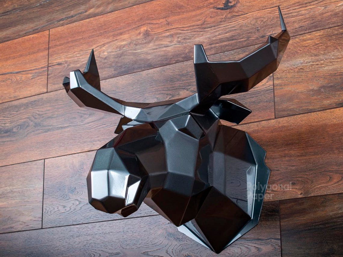 Moose Head in DXF and PDF Format for Assembly From Sheet - Etsy