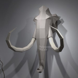Mammoth Head: Digital Files for Papercraft. Printable PDF Template, DXF ...