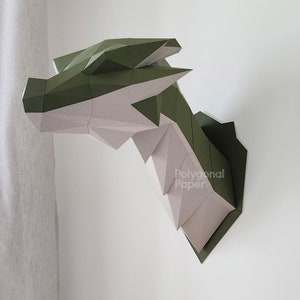 Dragon Head: Digital Files for Papercraft. Printable PDF Template, SVG ...