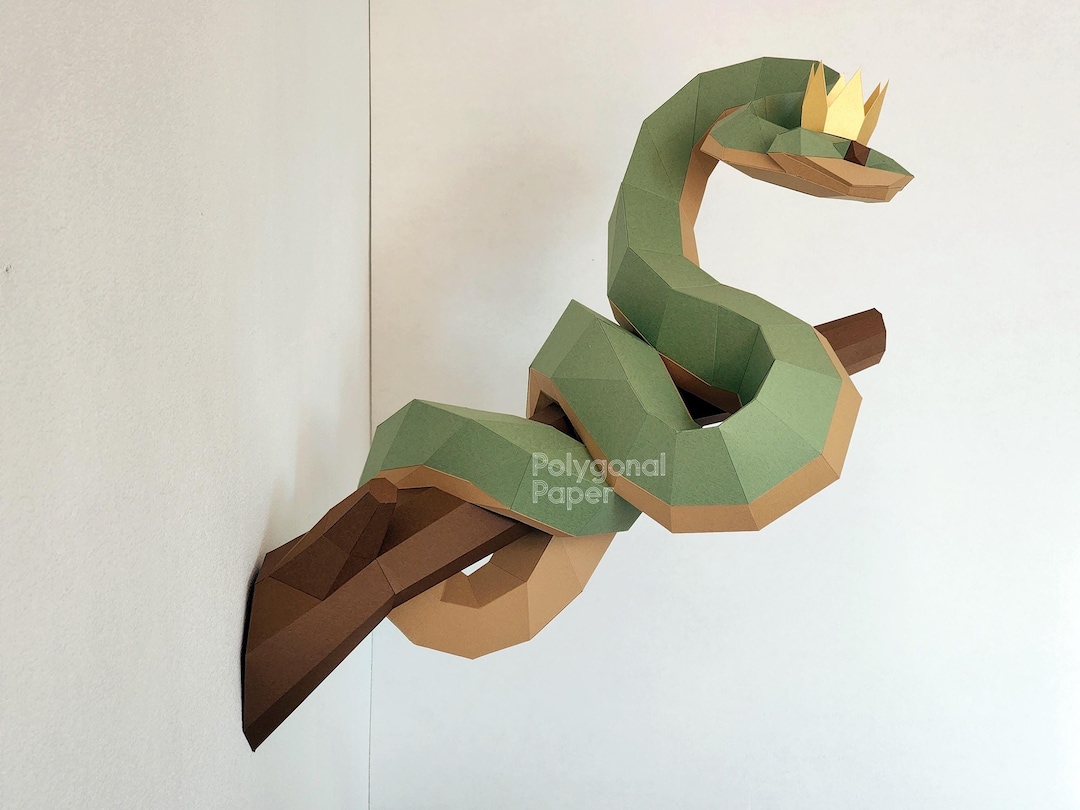 Snake: DIY Papercraft Sculpture. Printable PDF Template, SVG Drawings ...