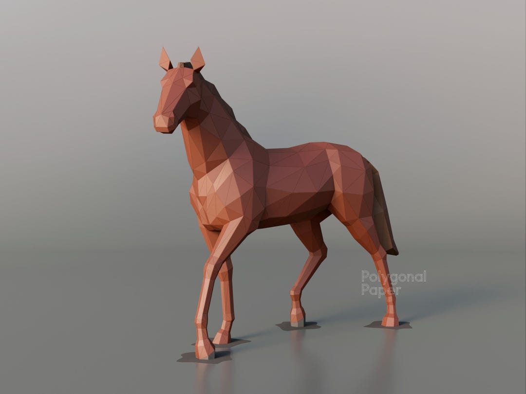 Horse: DIY Papercraft Sculpture. Printable PDF Template, SVG Drawings ...