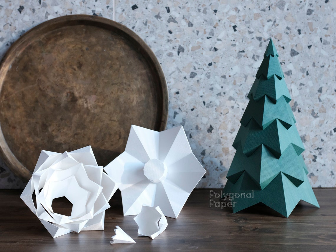 Christmas Tree: Paper Craft Template for Making Low Poly New | Etsy