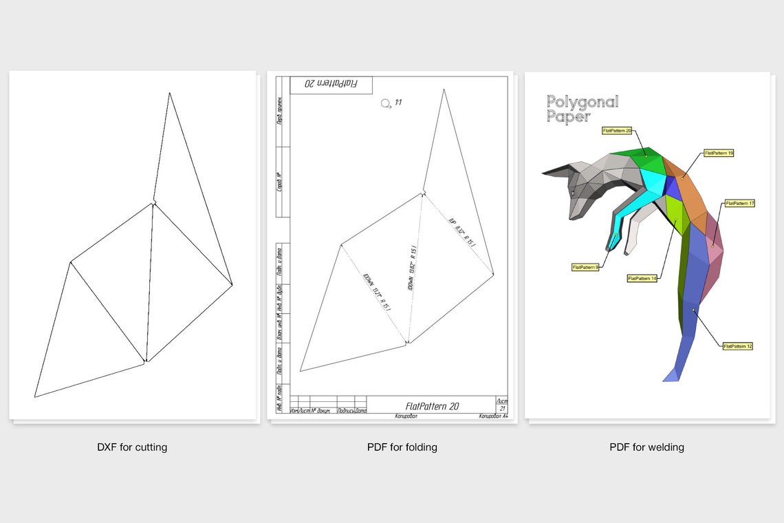 Jumping Fox in DXF Format for Assembly From Sheet Metal. - Etsy