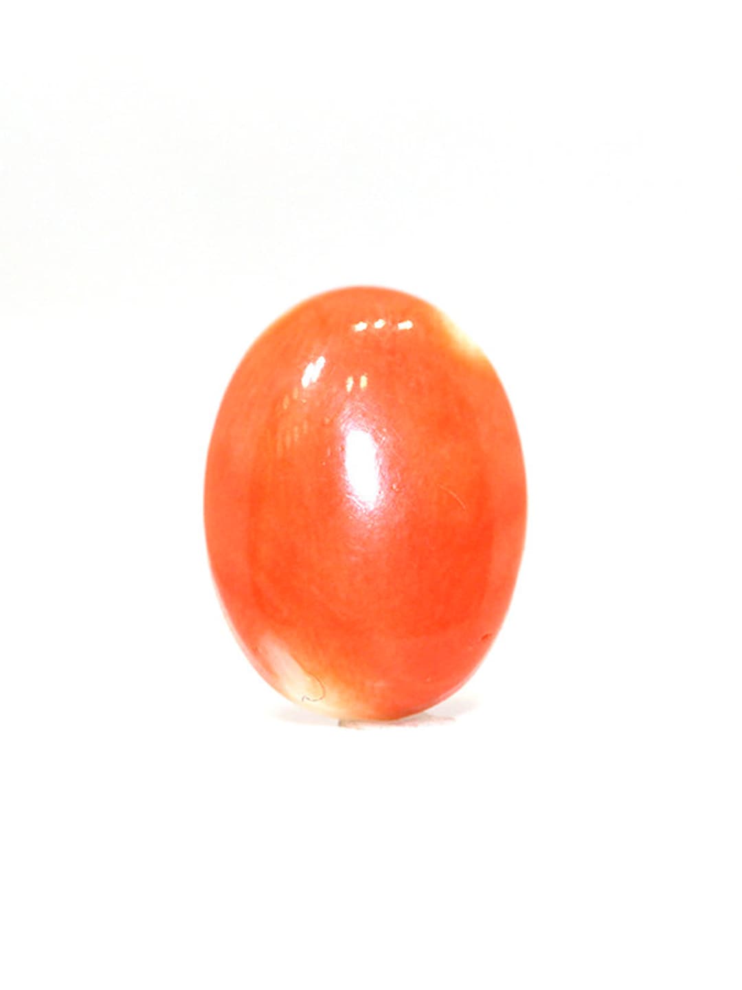 Natural Orange Coral Oval Shape 4.58 Carat Loose Gemstone Cabochon ...