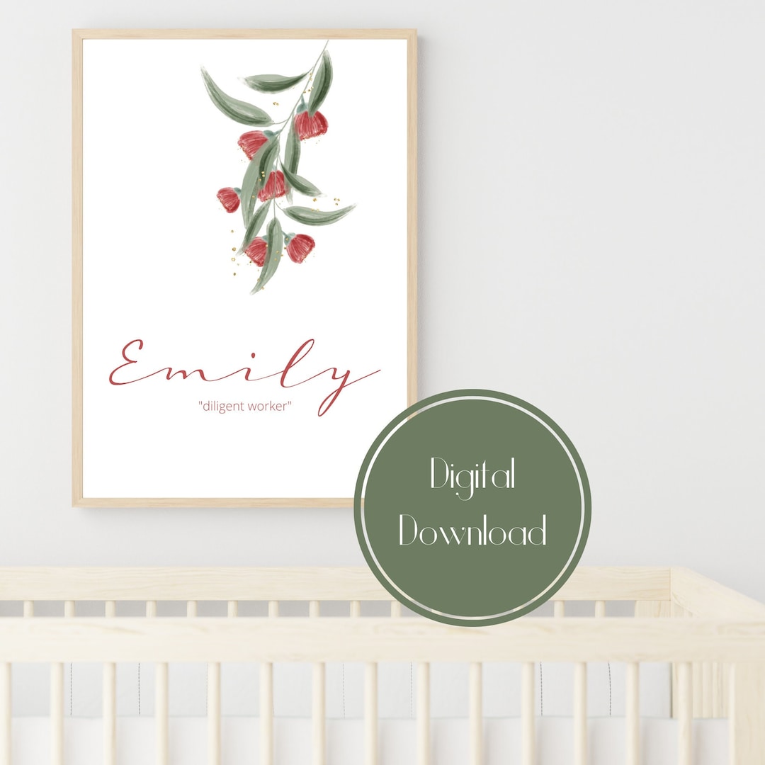 Personalised Baby Name Printable, New Born Baby Gifts, Name Meaning ...