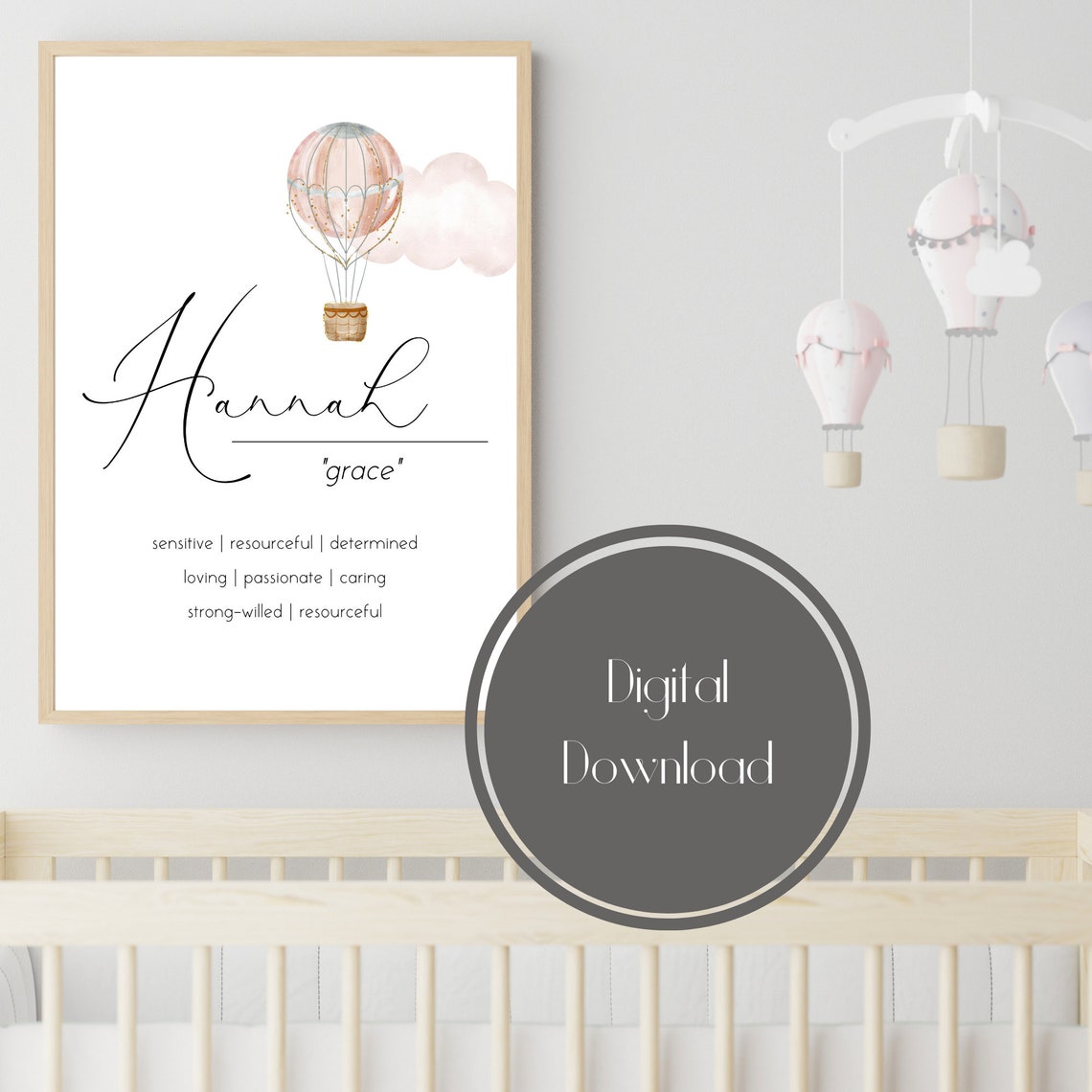 Personalised Baby Name Printable, New Born Baby Gifts, Name Meaning ...