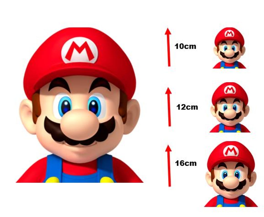 Mario Face Cake Topper Pre Cut Images - Etsy