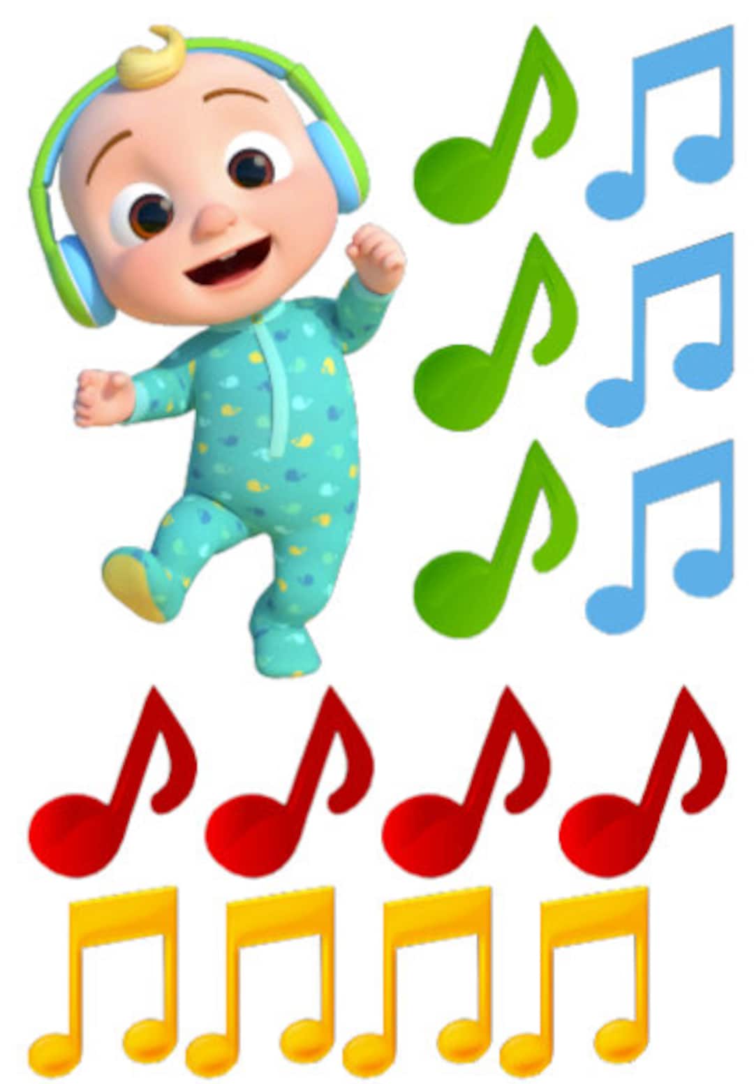 Cocomelon JJ Music Notes Pre Cut Images - Etsy