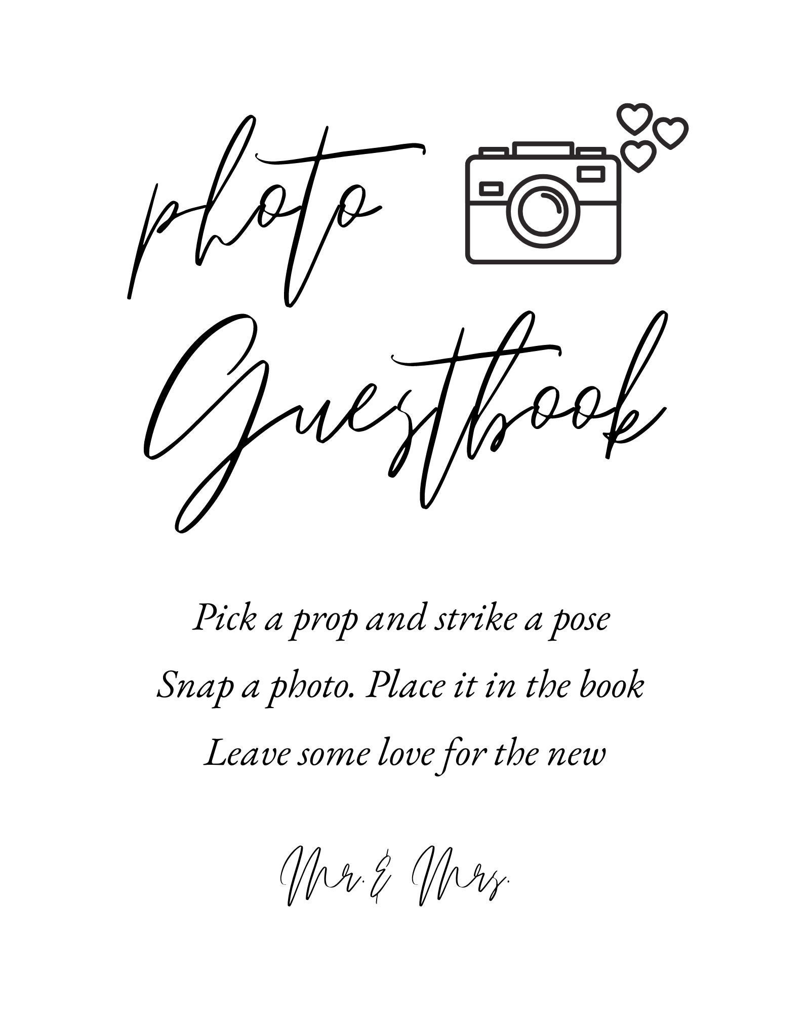 Photo Guest Book Sign, Wedding Photo Guest Book Sign, Printable - Etsy