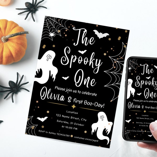 Spooky One Birthday Invitation - Etsy