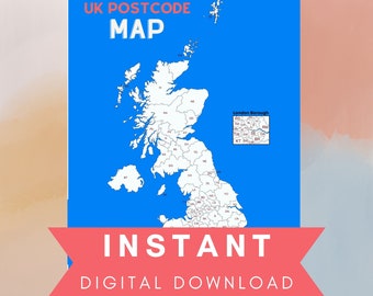 Postcode Map Uk - Etsy