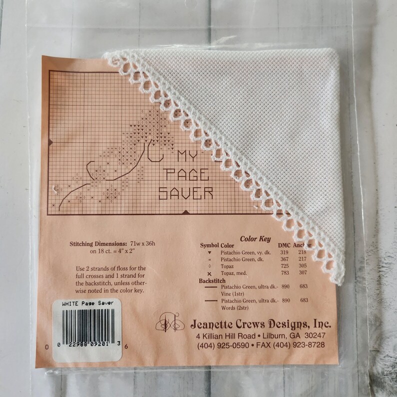Jeanette Crews PAGE SAVER Cross Stitch Bookmark WHITE 18 Count - Etsy