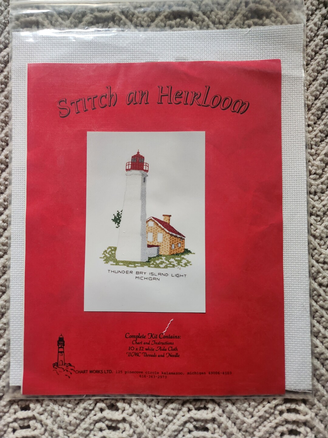 Stitch an Heirloom - LIGHTHOUSE Cross Stitch Kit - MICHIGAN LIGHTHOUSES ...