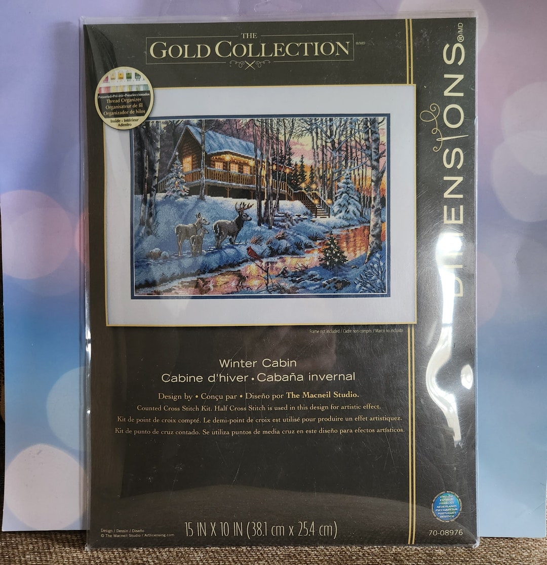 DIMENSIONS Gold Collection WINTER CABIN Cross Stitch Kit - Etsy