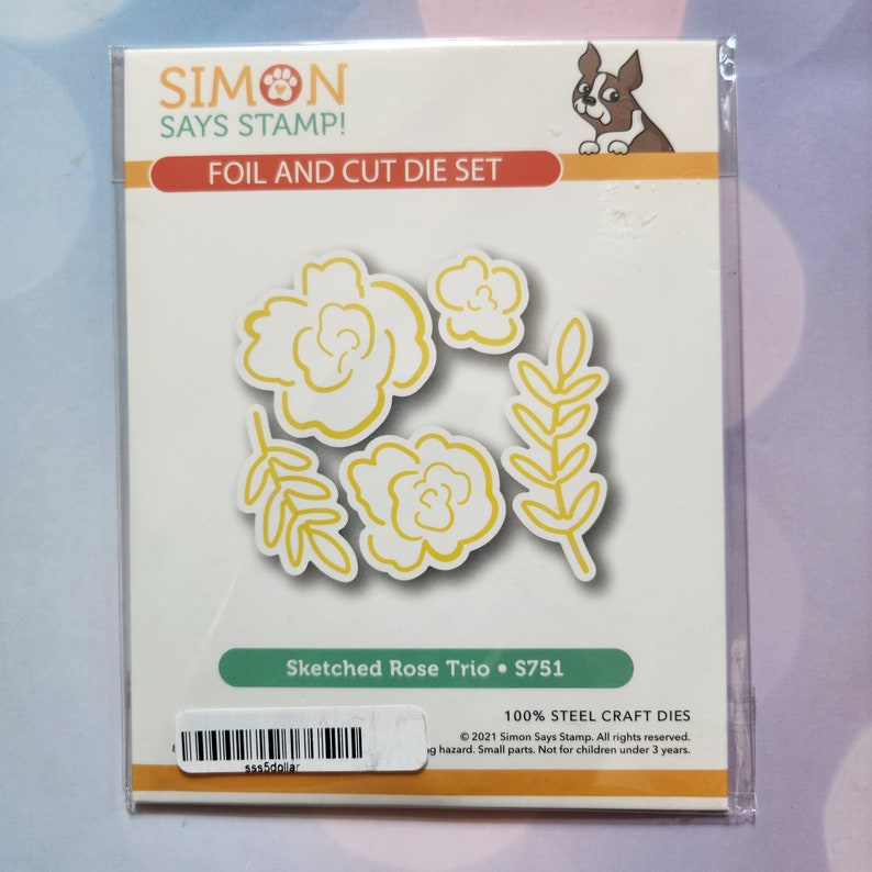 Simon Says Stamp - Foil and Cut Die Set - SKETCHED ROSE TRIO S751 - Etsy