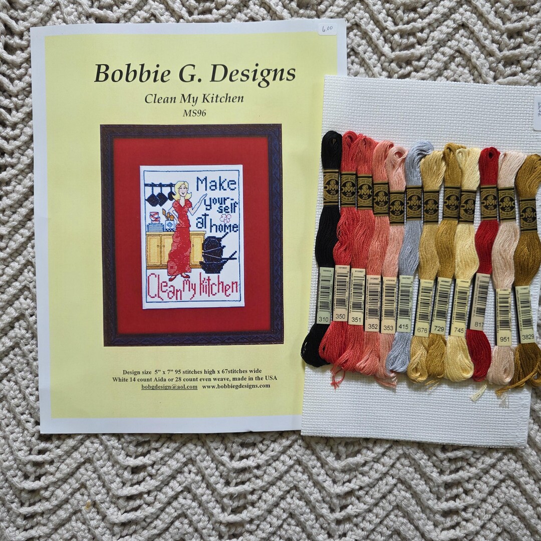 Bobbie G. Designs - CLEAN MY KITCHEN - Cross Stitch Kitted - Etsy