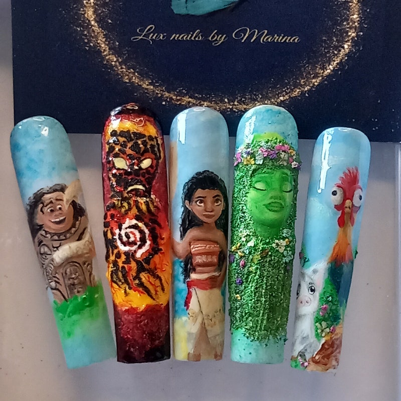 Moana Nails - Etsy