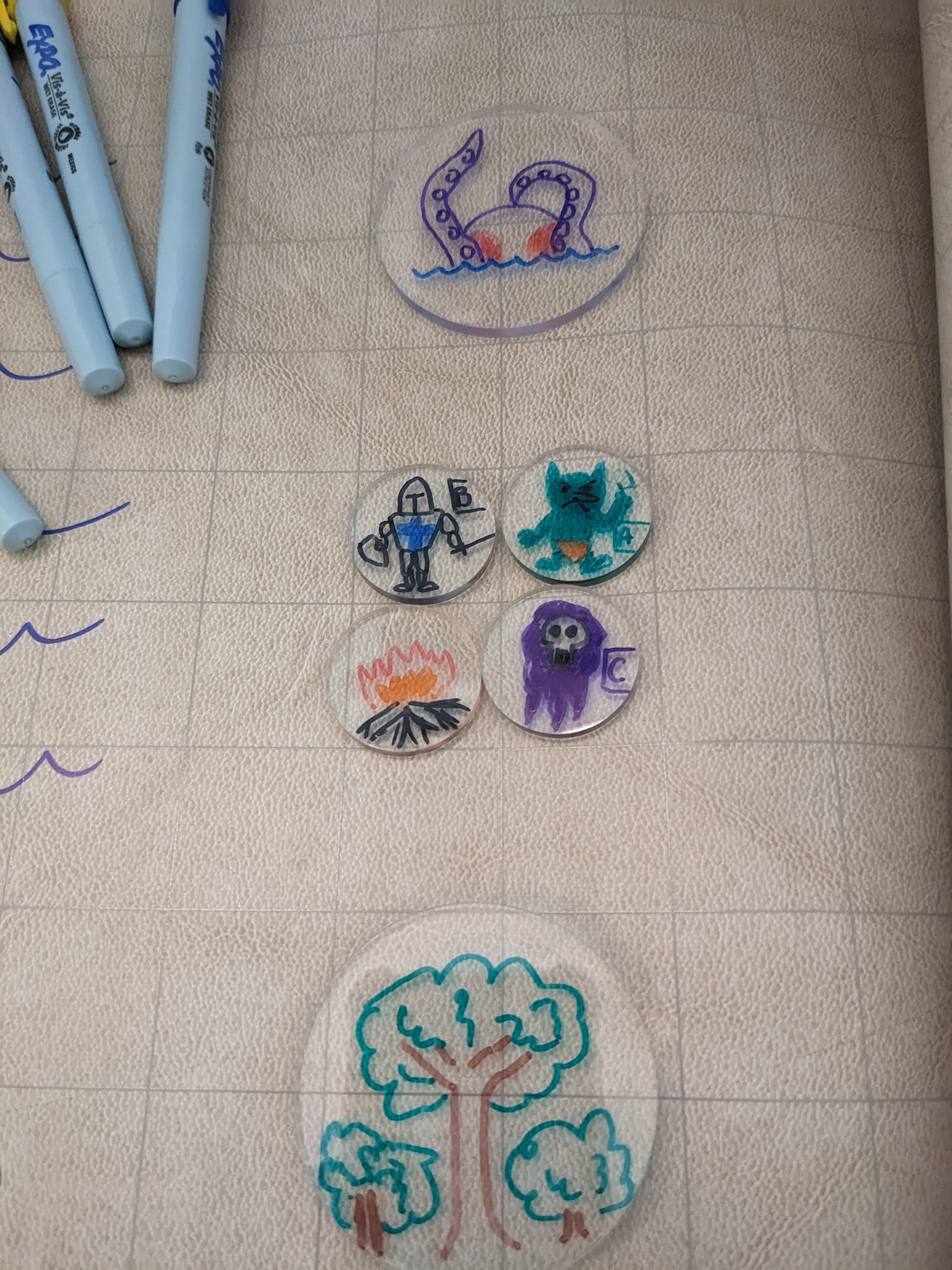 Dnd Monster/terrain Tokens Transparent Wet/dry Erase Safe 1 or 2 Inch ...