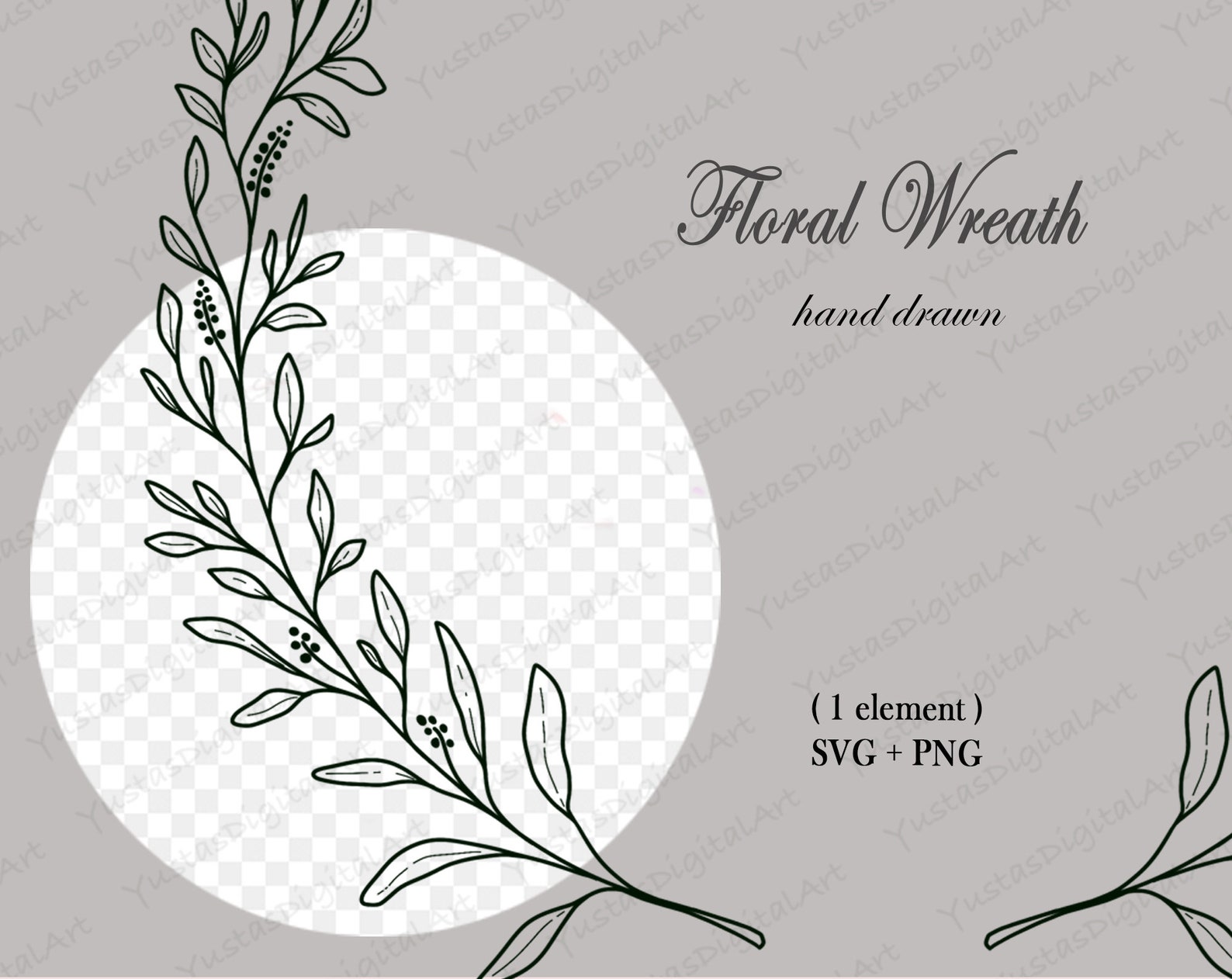 Floral Wreath SVG Simple Wreath Svg Wedding Invitation Svg - Etsy