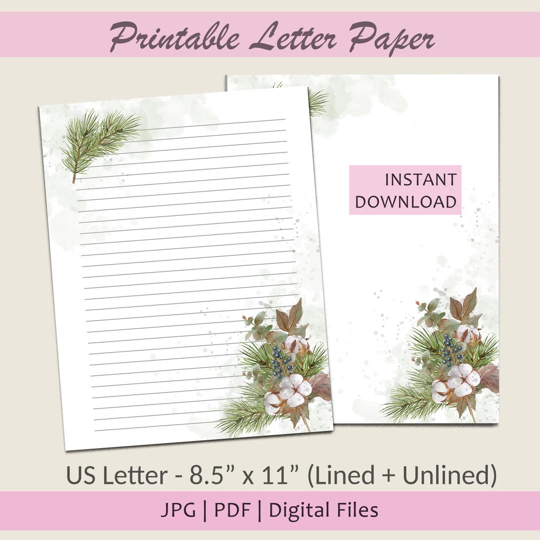 Printable Stationery: Christmas Letter Writing Paper, Personalized ...