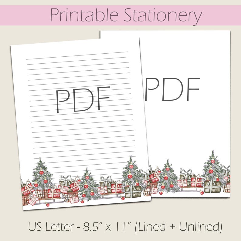 Christmas Printable Stationery: Letter Writing Paper, Format US Letter ...