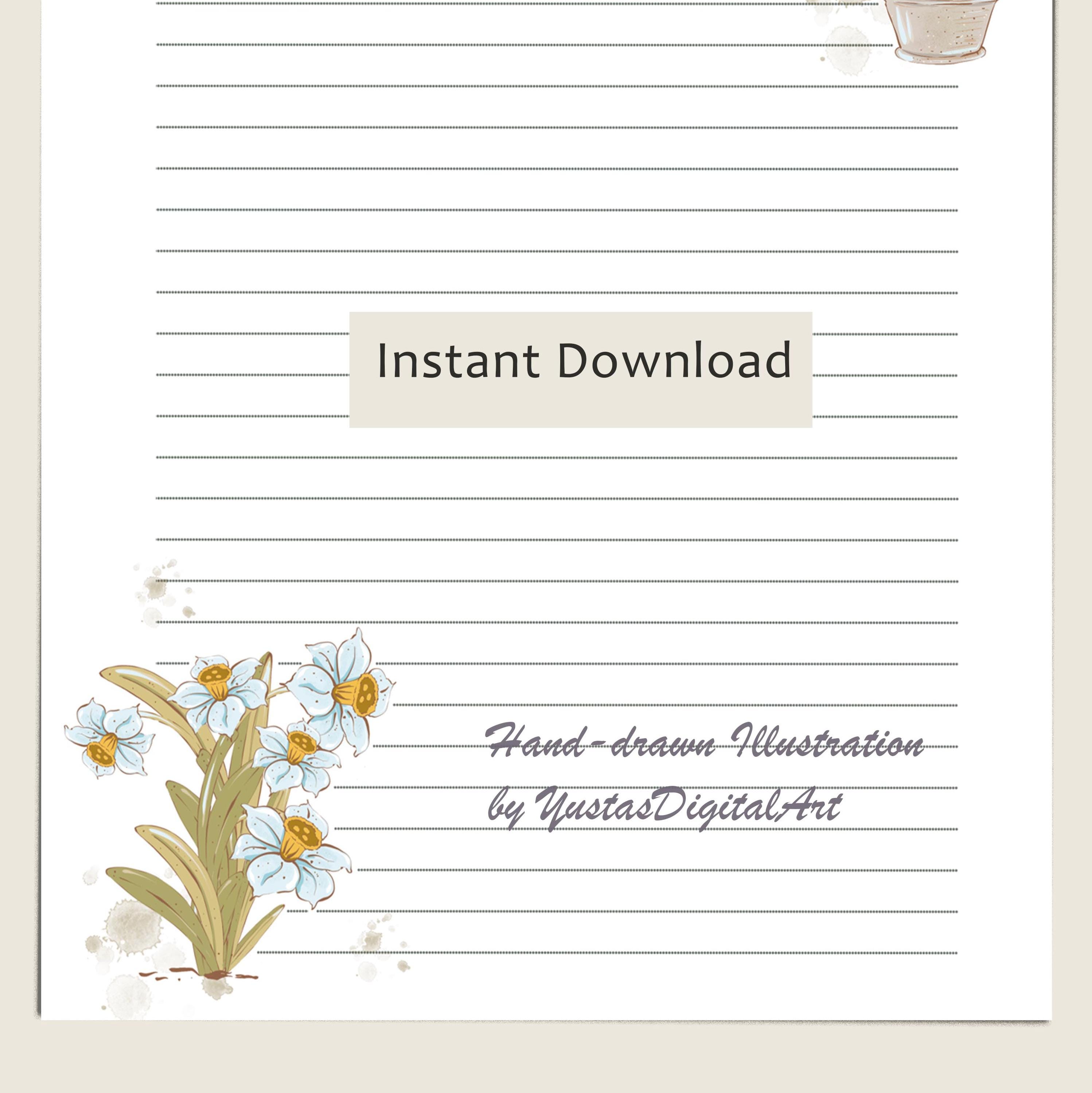 Easter Printable Stationery: Letter Writing Paper, Format US Letter 8.5 ...
