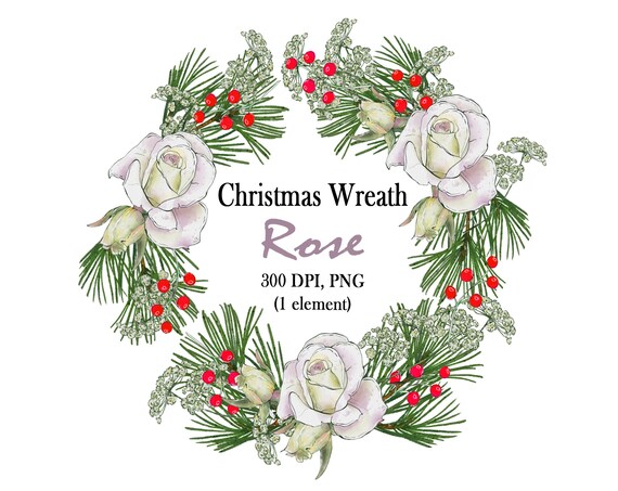 Watercolor Christmas Wreath Watercolor Greenery Frame - Etsy