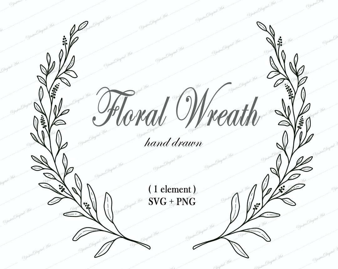 Floral Wreath SVG Simple Wreath Svg Wedding Invitation Svg - Etsy