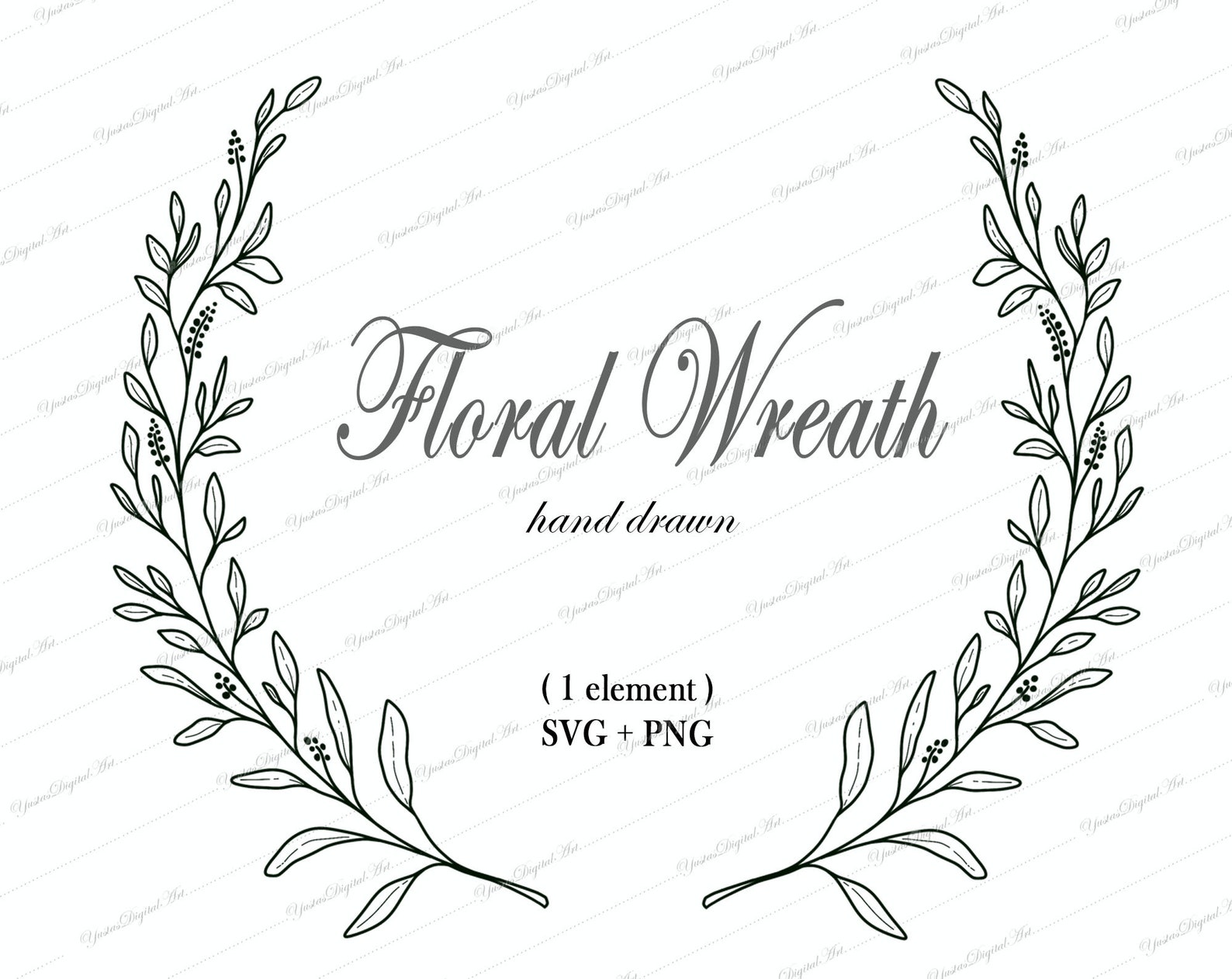 Floral Wreath SVG Simple Wreath Svg Wedding Invitation Svg - Etsy