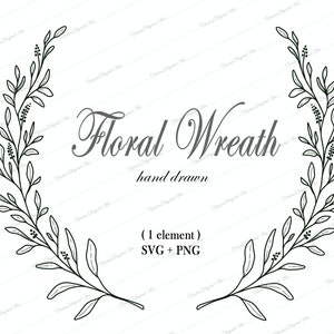 Floral Wreath SVG Simple Wreath Svg Wedding Invitation Svg - Etsy