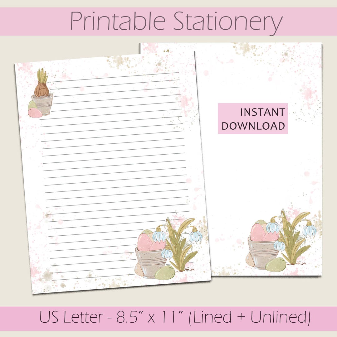 Spring Stationery Printable: Easter Personalized Notepad (digital ...