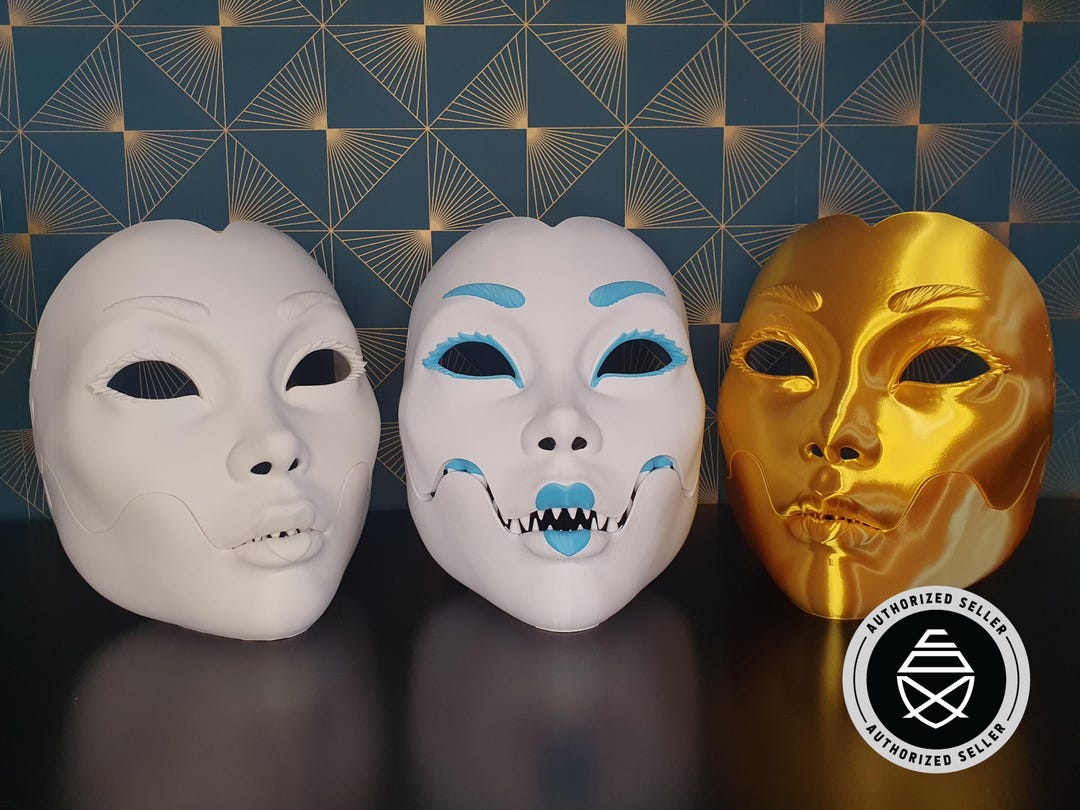 Japanese Articulated Geisha Mask | Movable Theater Mask | Horror ...