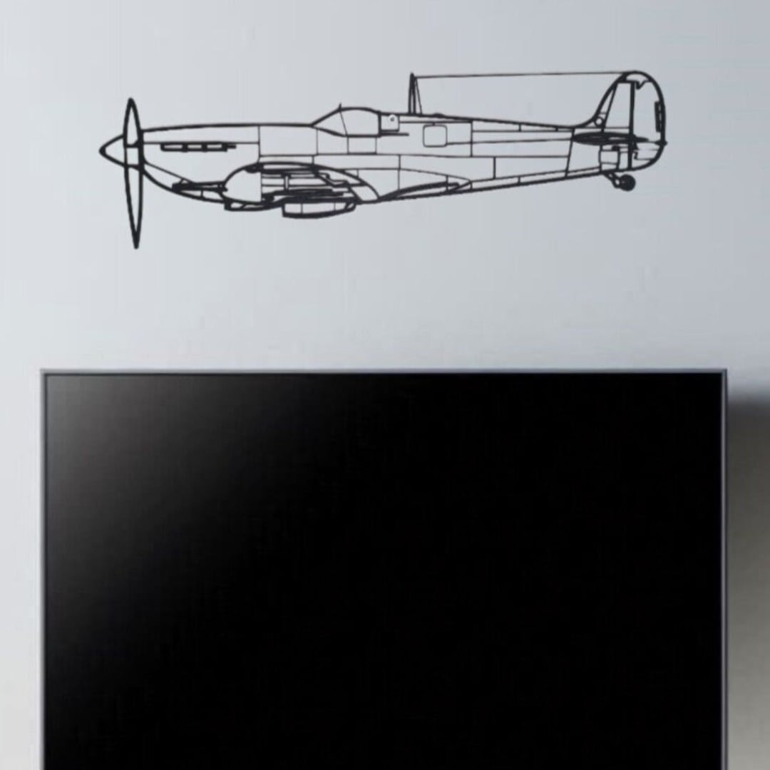 Wall Decor - Fighter Plane Silhouette - Spitfire - Etsy